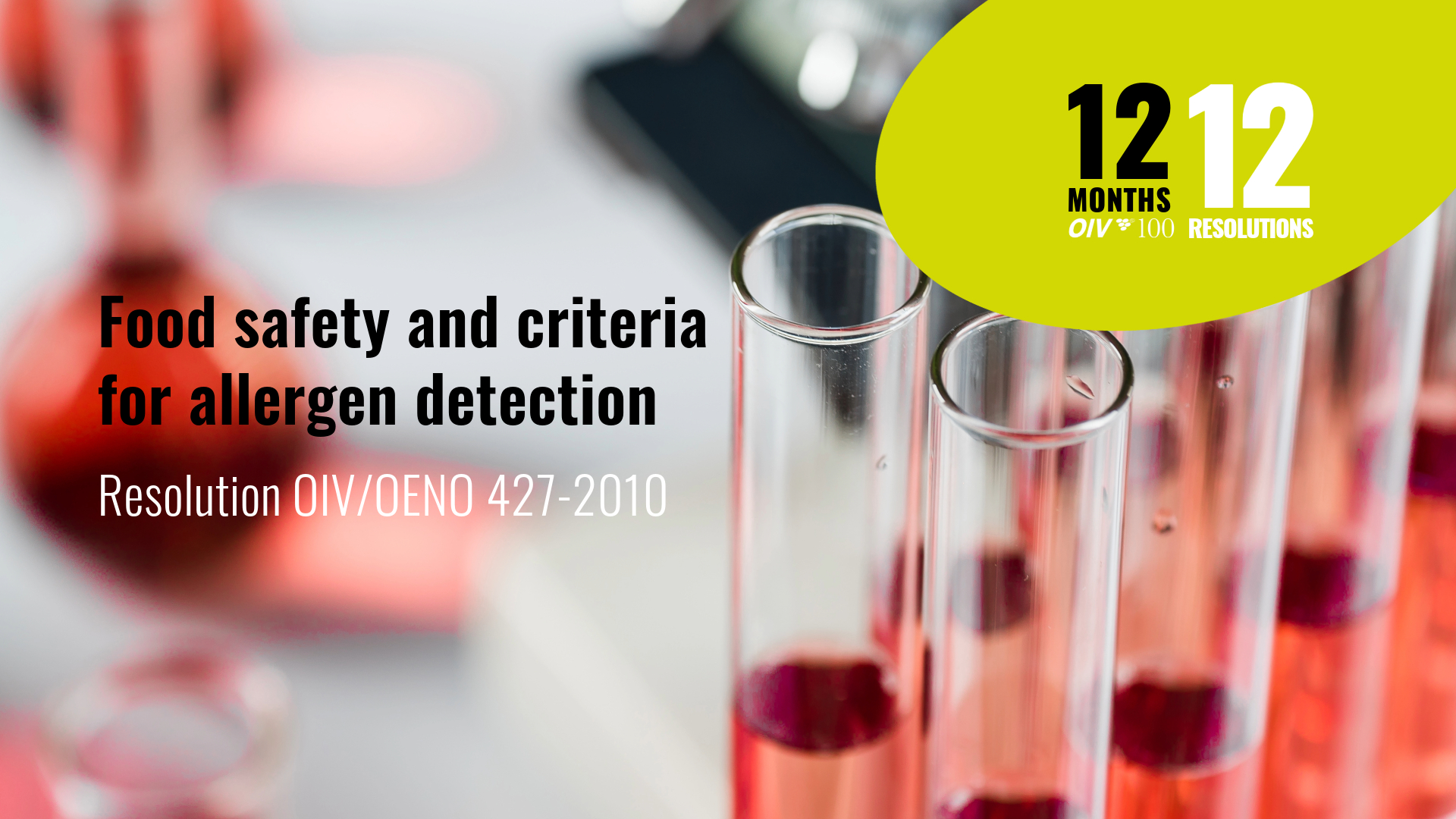 12 meses, 12 resoluciones: inocuidad alimentaria y criterios de detección de alérgenos | OIV